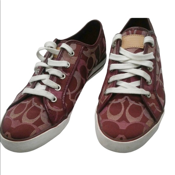 Coach | Shoes | Coach Dee Canvas Monogram Purple Sneaker 85 | Poshmark